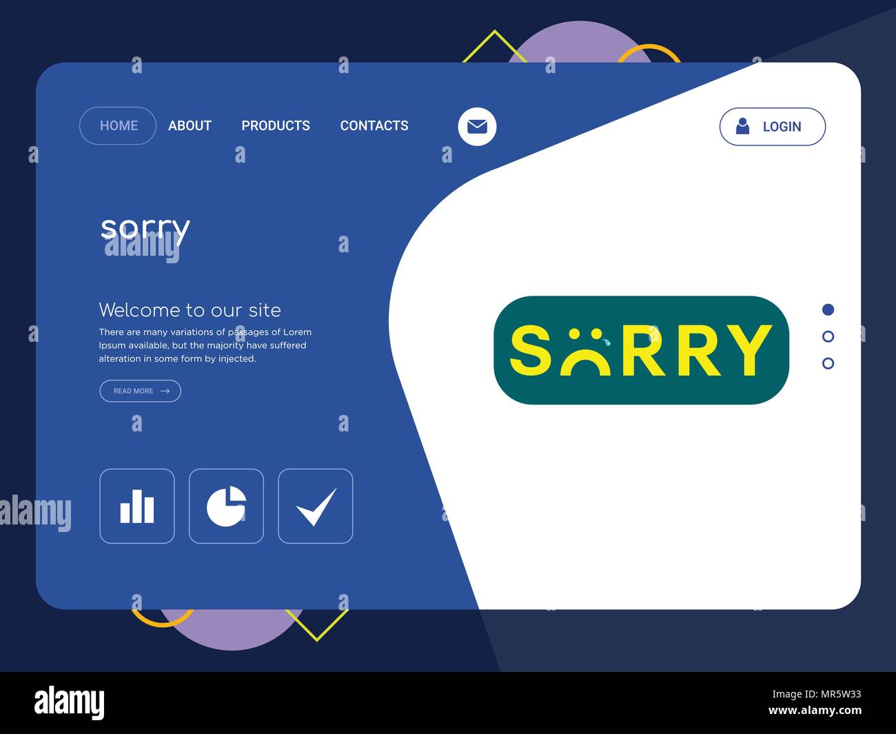 Quality One Page sorry Website Template Vector Eps, Modern Web Design ...