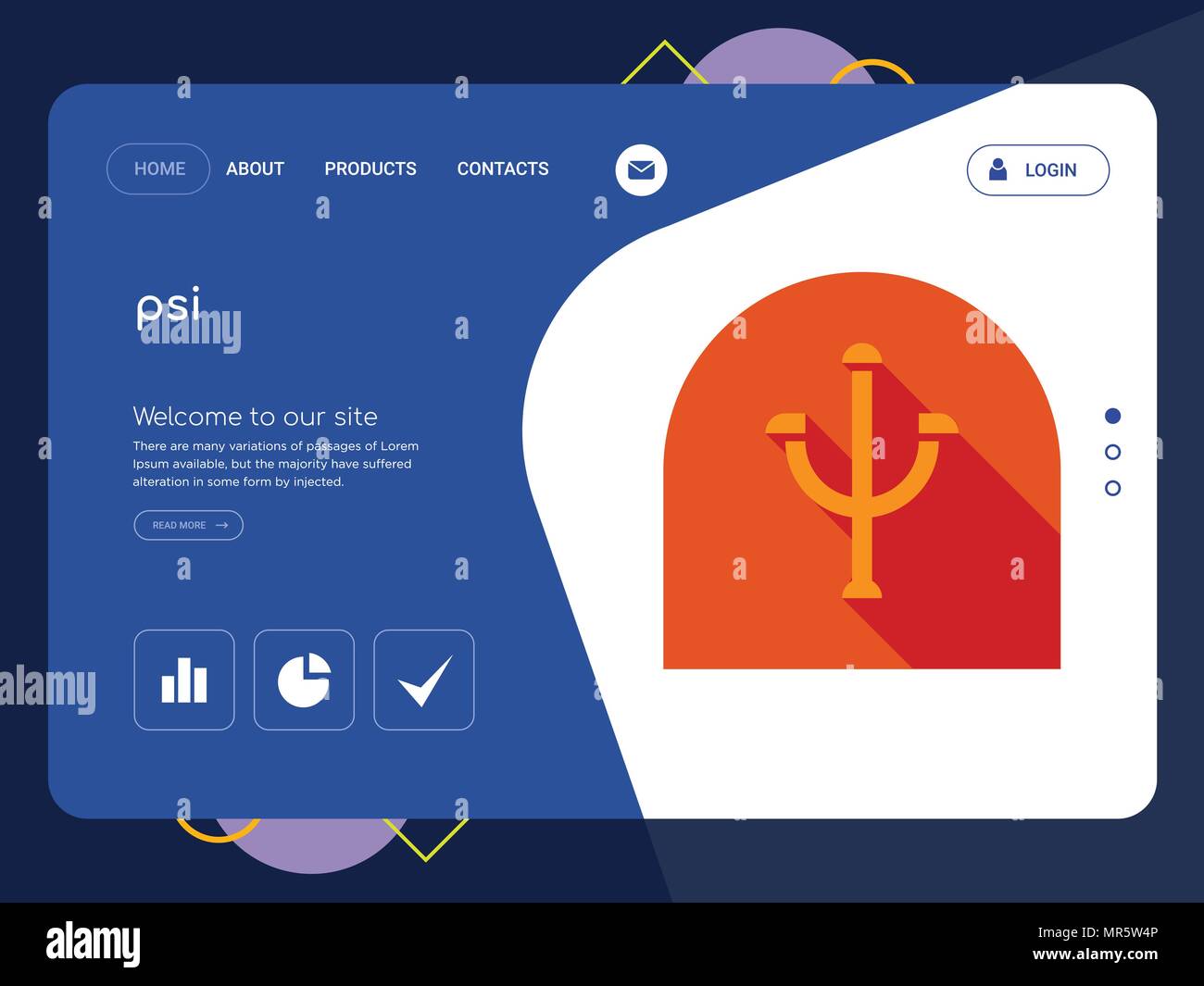 Quality One Page psi Website Template Vector Eps, Modern Web Design ...