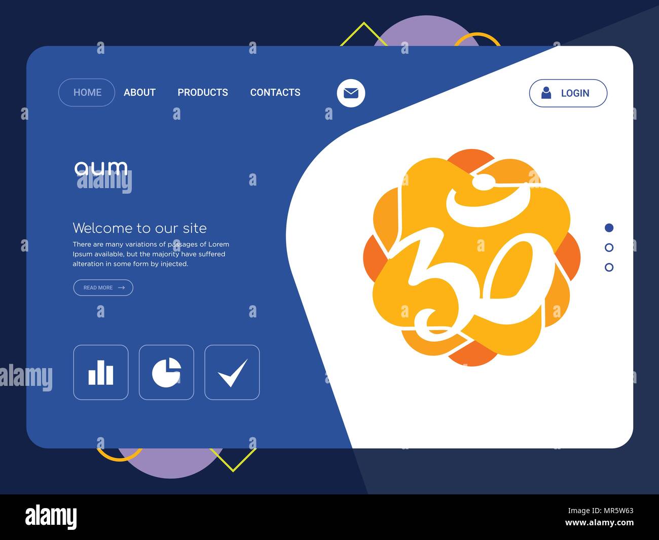 Quality One Page aum Website Template Vector Eps, Modern Web Design ...