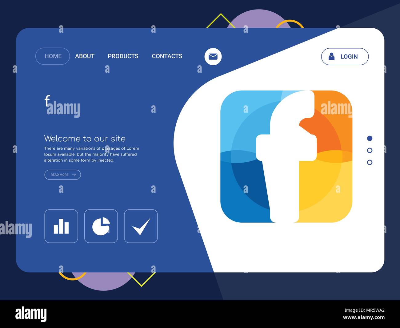 Quality One Page f Website Template Vector Eps, Modern Web Design with ...