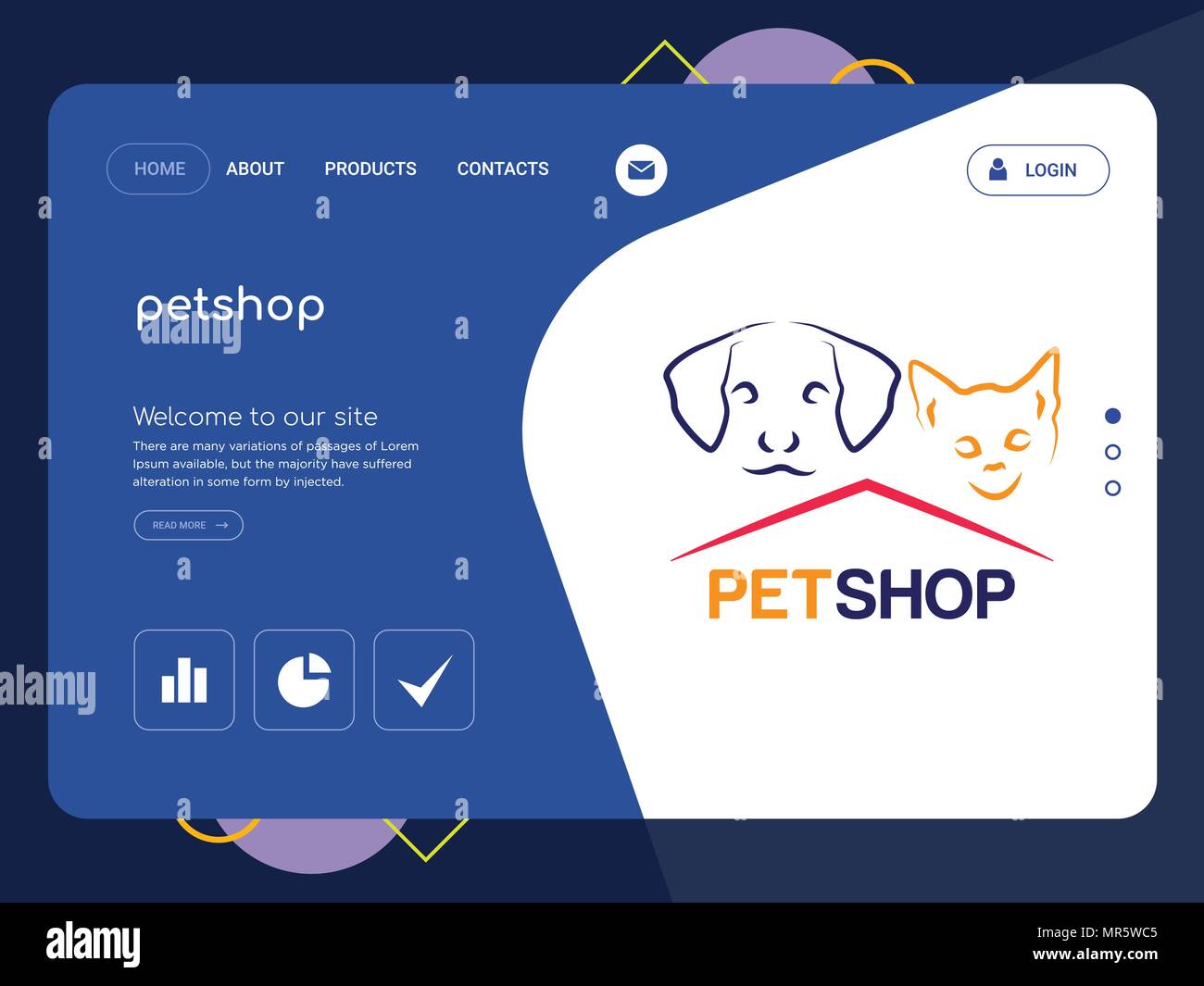 Quality One Page petshop Website Template Vector Eps, Modern Web Design ...