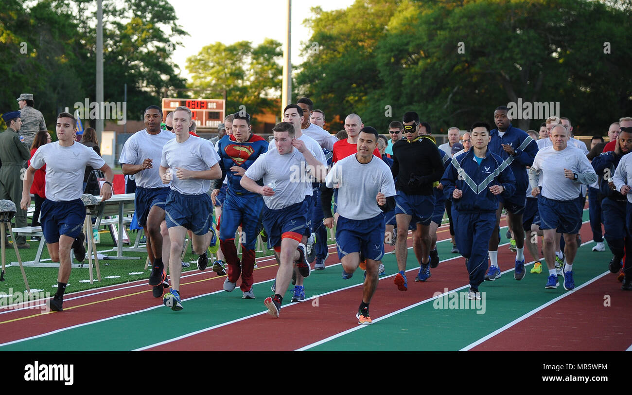 Team Robins Wingman Day kicked off with Super Hero Run at the Football ...