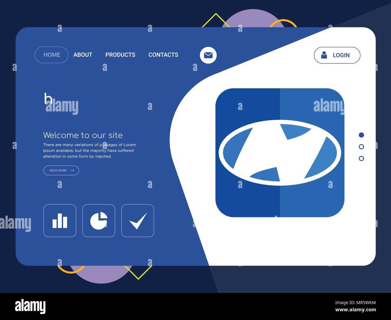 Quality One Page h Website Template Vector Eps, Modern Web Design with ...