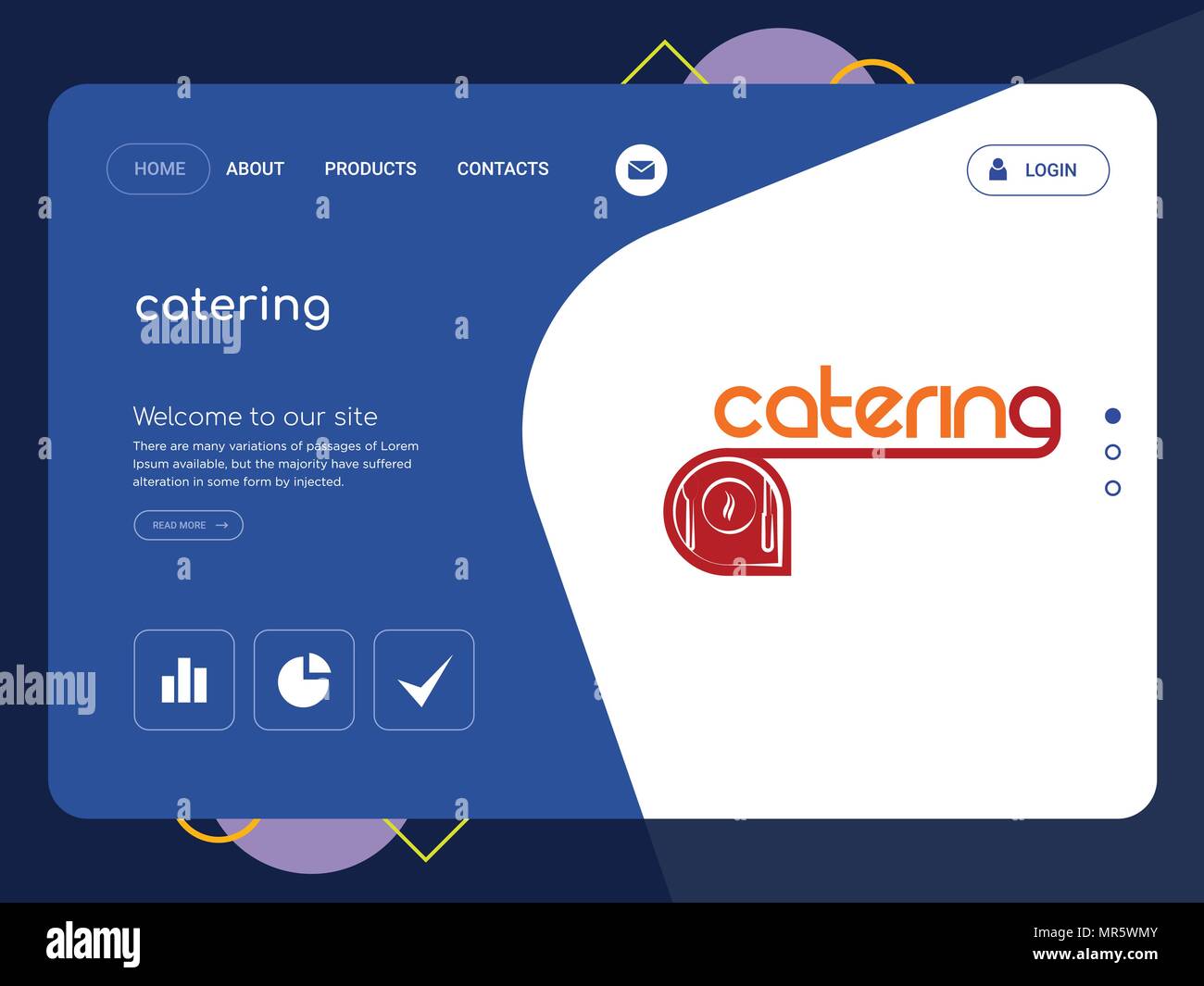 Quality One Page catering Website Template Vector Eps, Modern Web ...