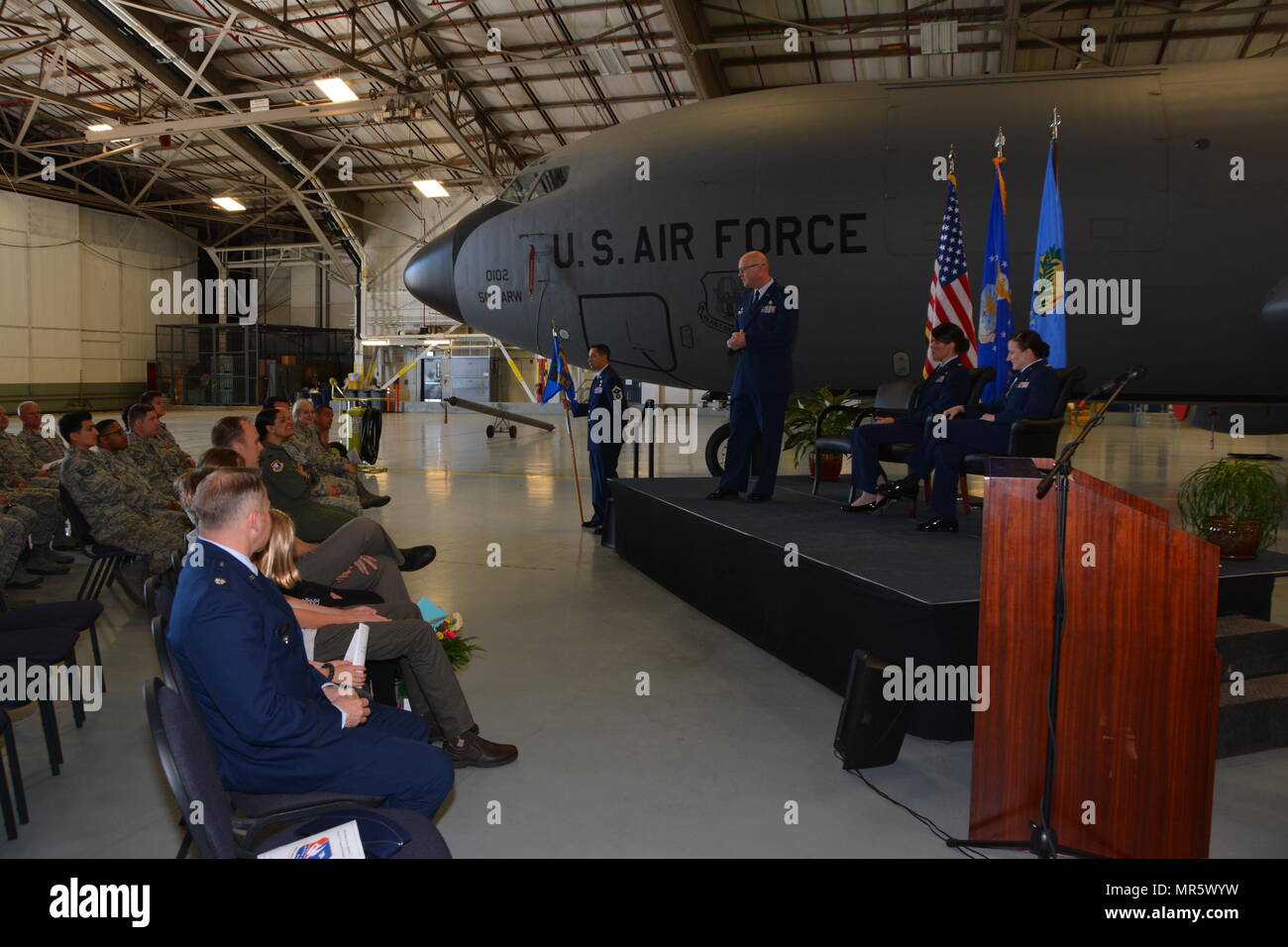 Col. Travis Caughlin, 507th Maintenance Group commander, addresses the ...