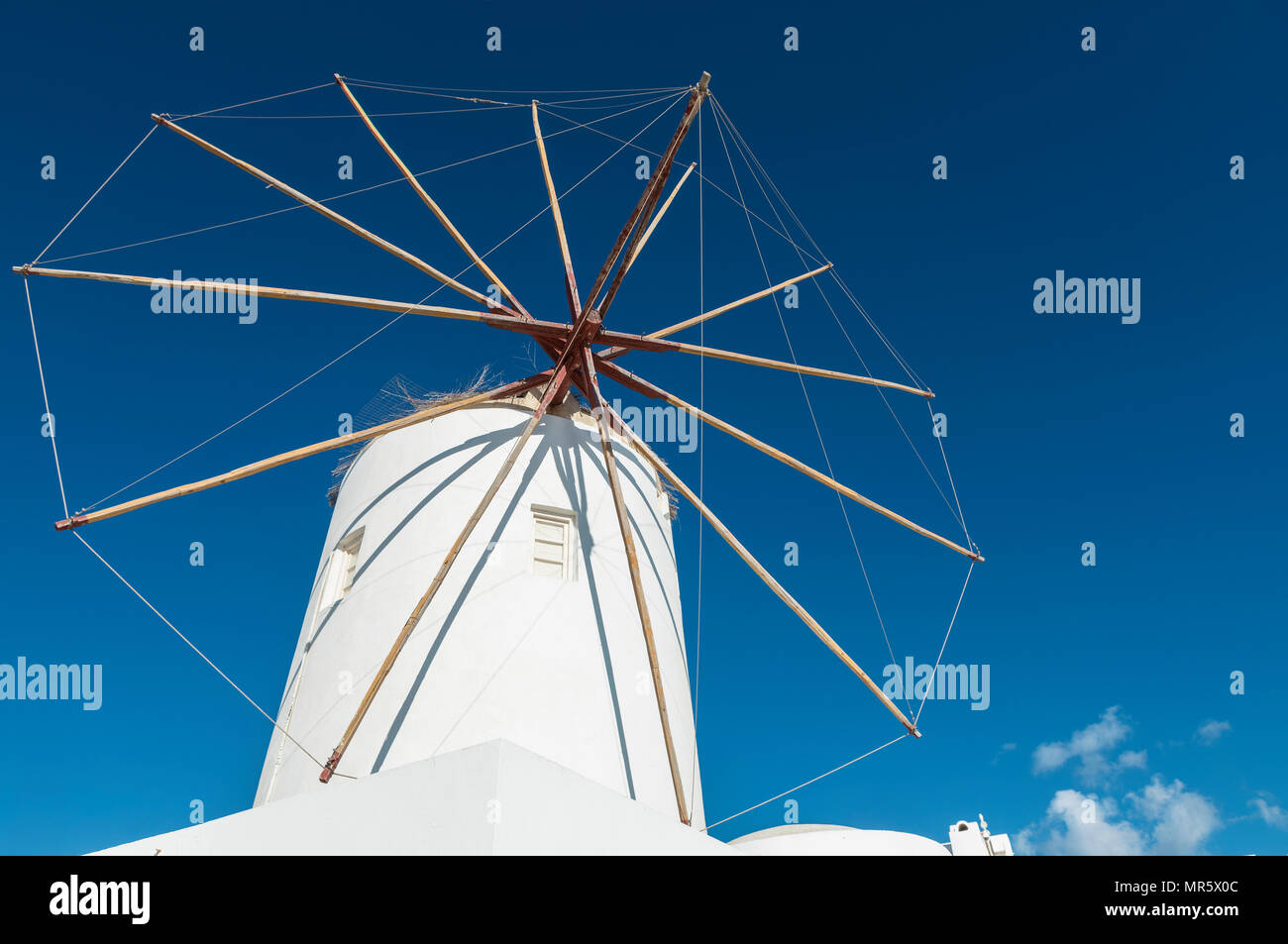 Iconic Windmill Of Santorini Stock Photo - Alamy