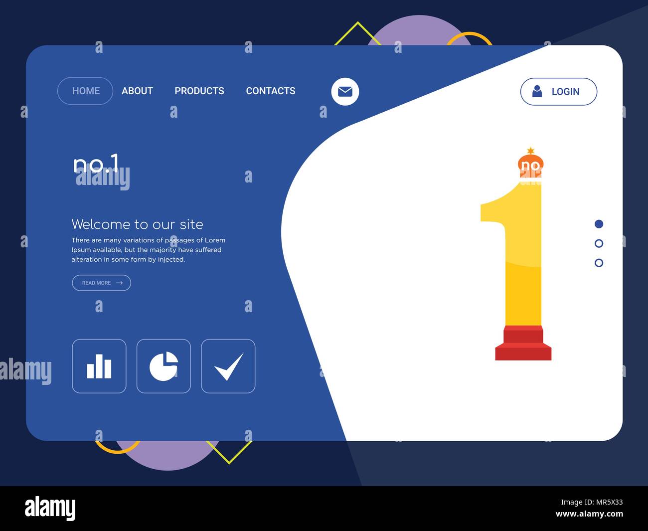 Quality One Page no.1 Website Template Vector Eps, Modern Web Design ...
