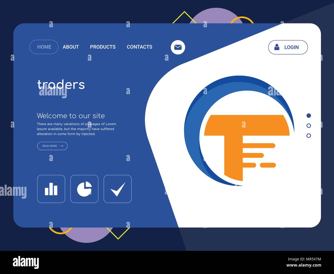 Quality One Page traders Website Template Vector Eps, Modern Web Design ...