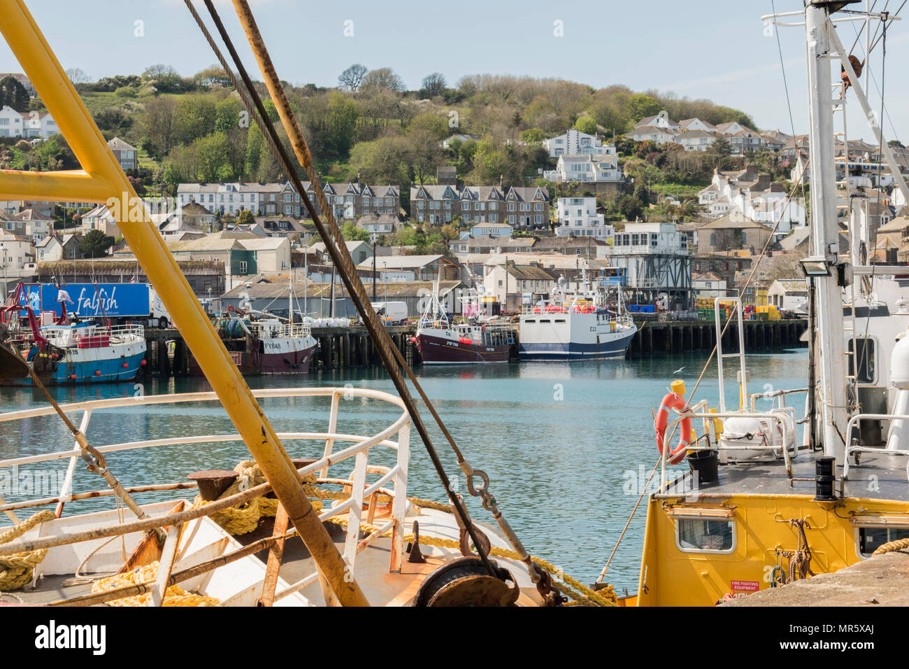 The historic fishing port of Newlyn in Cornwall, England Stock Photo ...