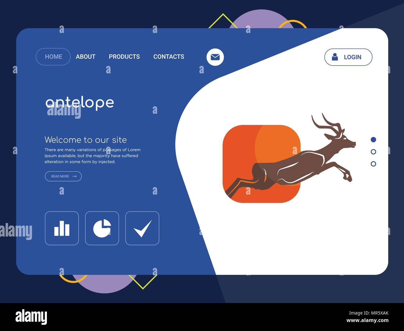 Quality One Page antelope Website Template Vector Eps, Modern Web ...