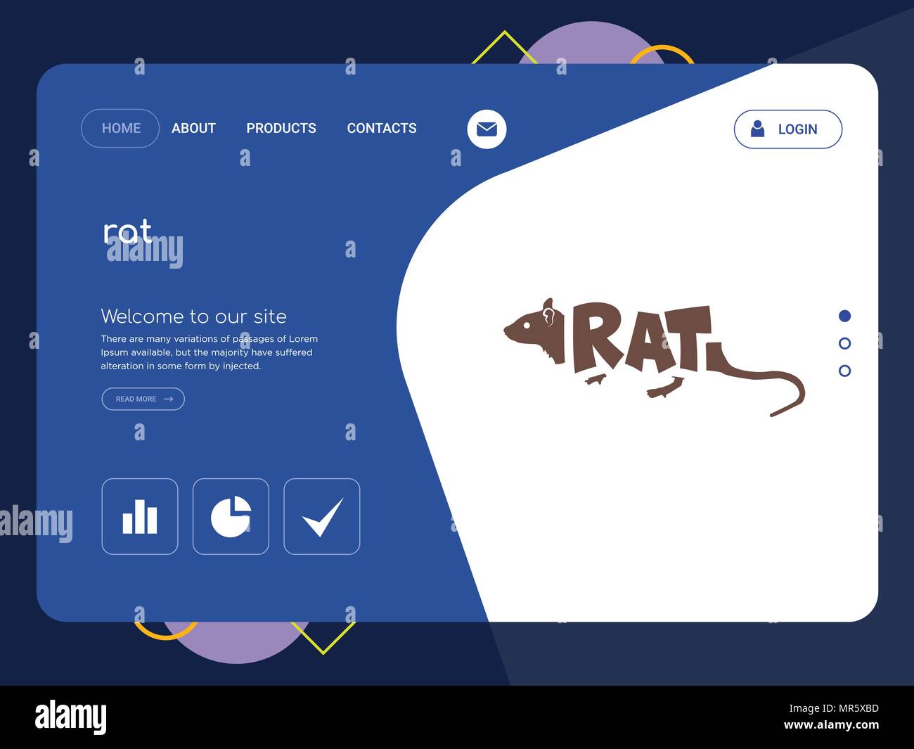 Quality One Page rat Website Template Vector Eps, Modern Web Design ...