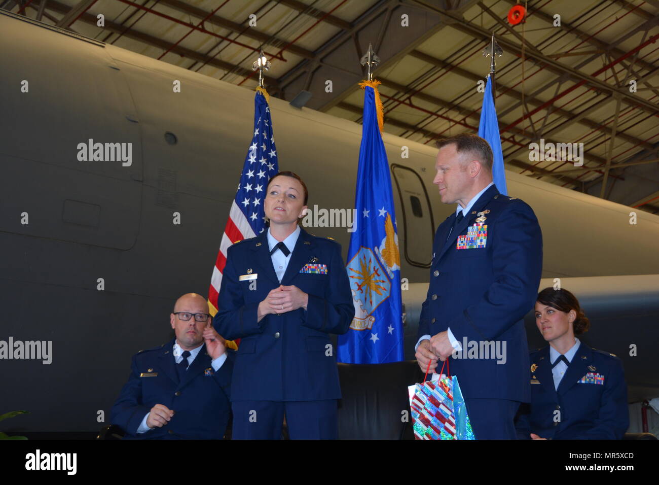 Maj. Melissa Jones, 507th Maintenance Squadron commander, thanks her ...