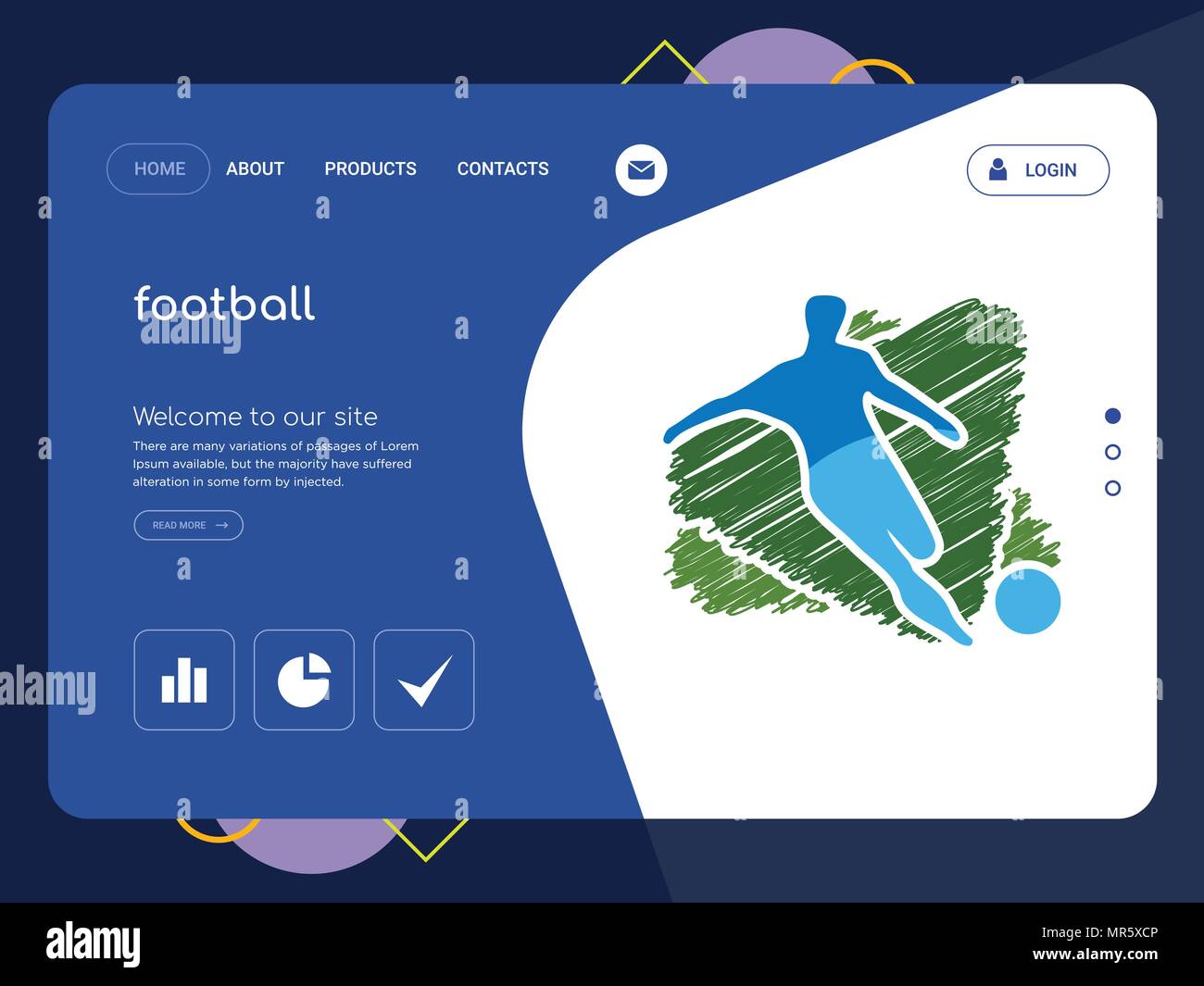 Quality One Page football Website Template Vector Eps, Modern Web ...