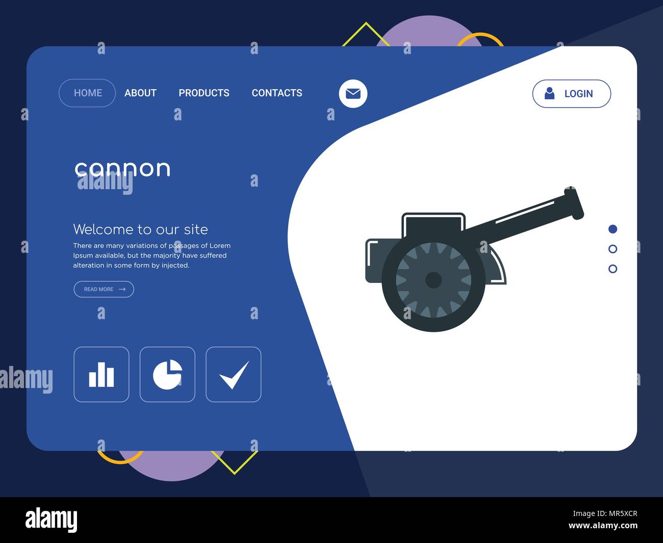 Quality One Page cannon Website Template Vector Eps, Modern Web Design ...
