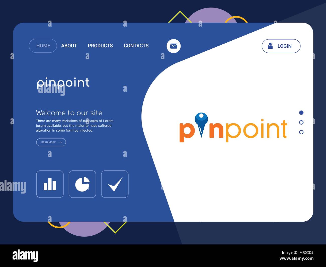 Quality One Page pinpoint Website Template Vector Eps, Modern Web ...