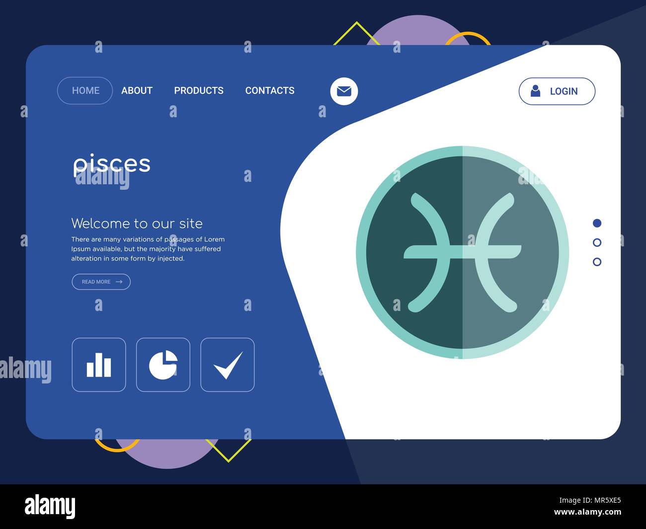 Quality One Page pisces Website Template Vector Eps, Modern Web Design ...
