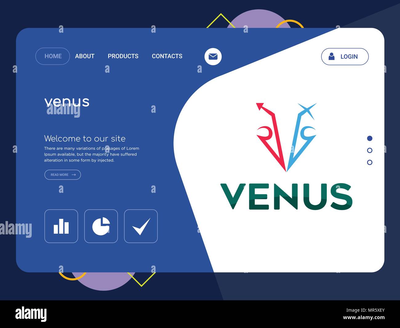 Quality One Page venus Website Template Vector Eps, Modern Web Design ...