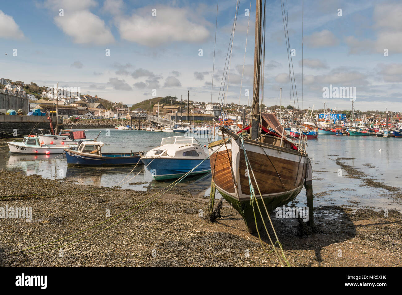 The historic fishing port of Newlyn in Cornwall, England Stock Photo ...