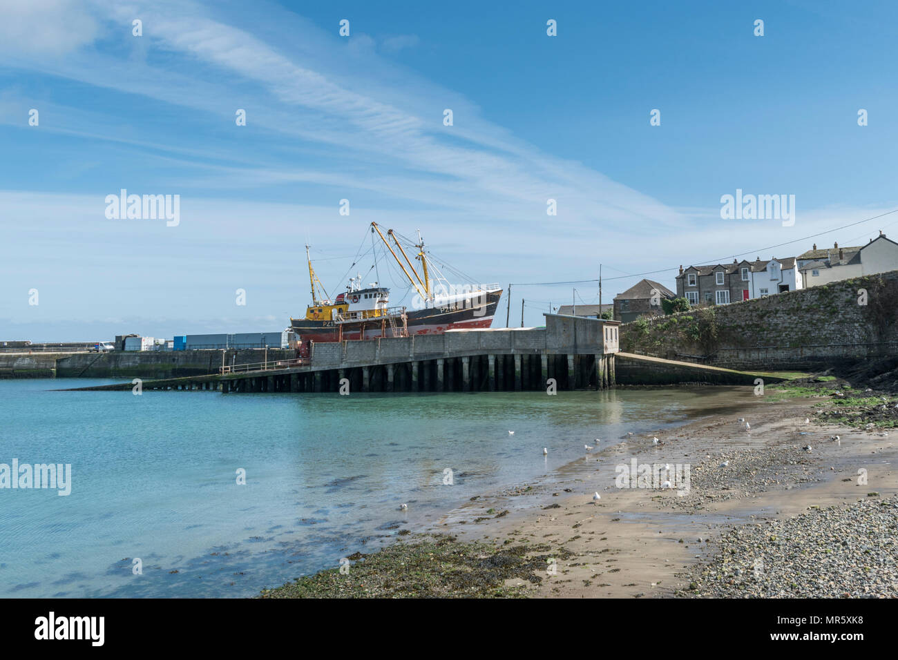 The historic fishing port of Newlyn in Cornwall, England Stock Photo ...