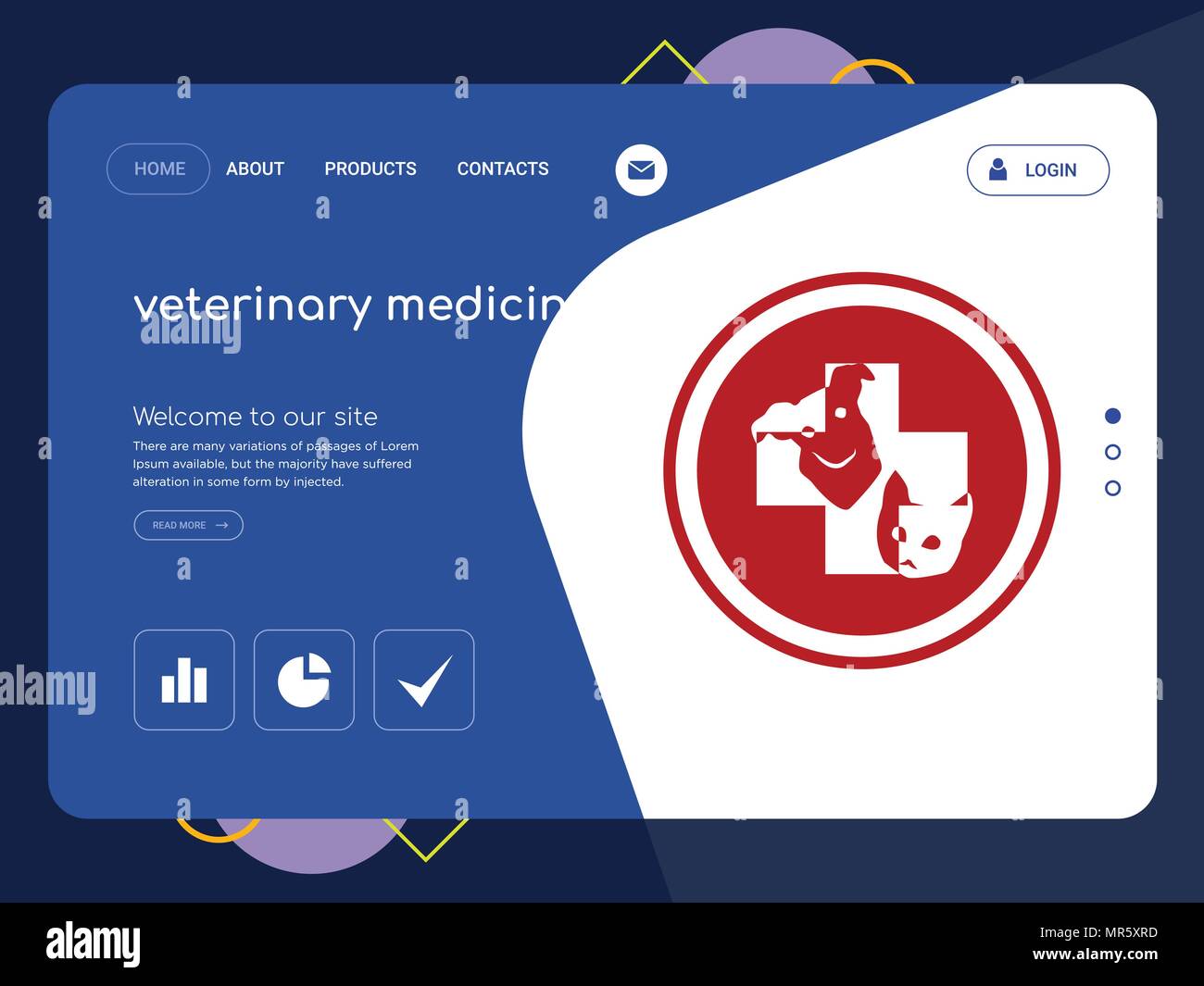 Quality One Page veterinary medicine Website Template Vector Eps ...