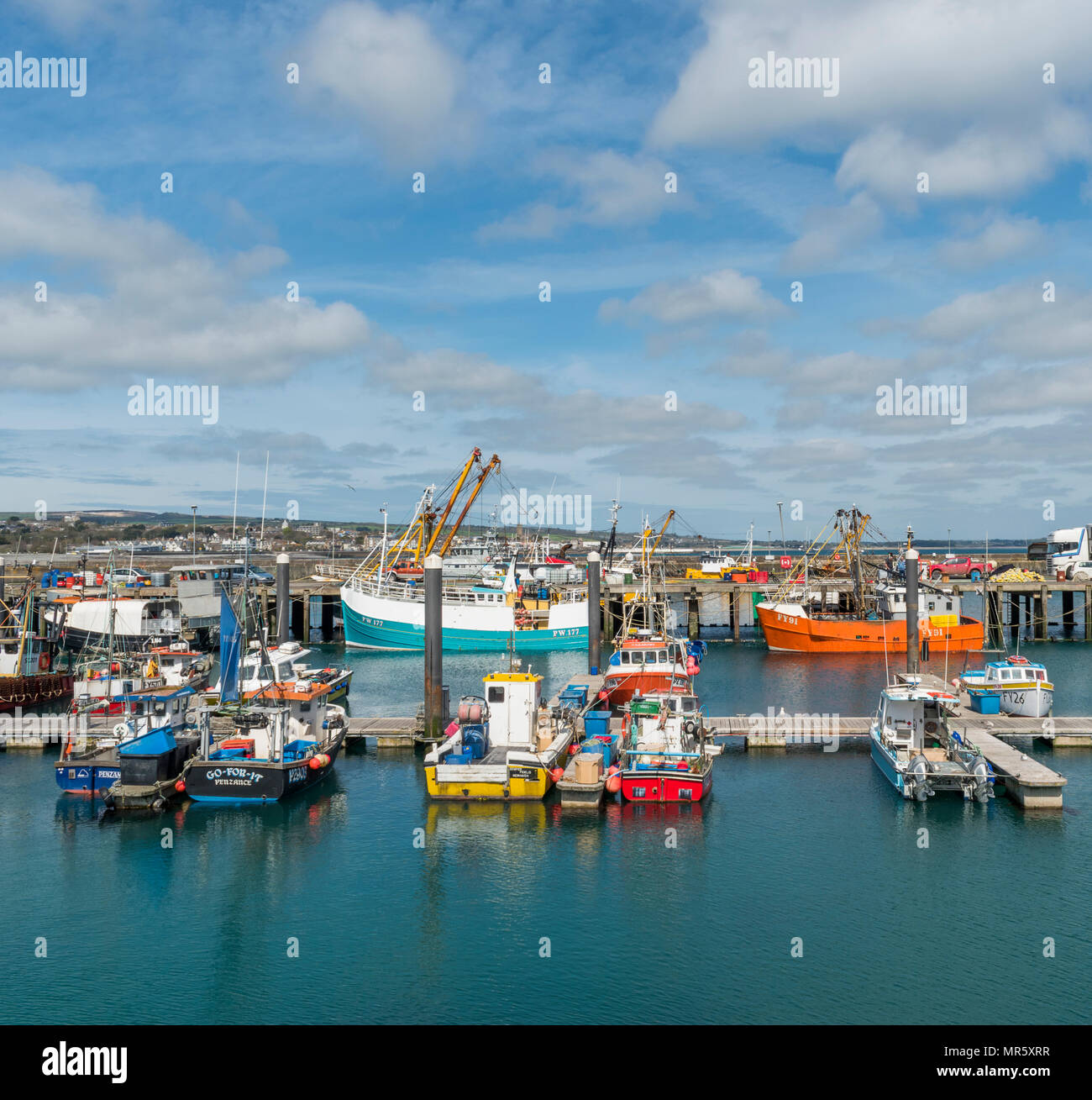 The historic fishing port of Newlyn in Cornwall, England Stock Photo ...