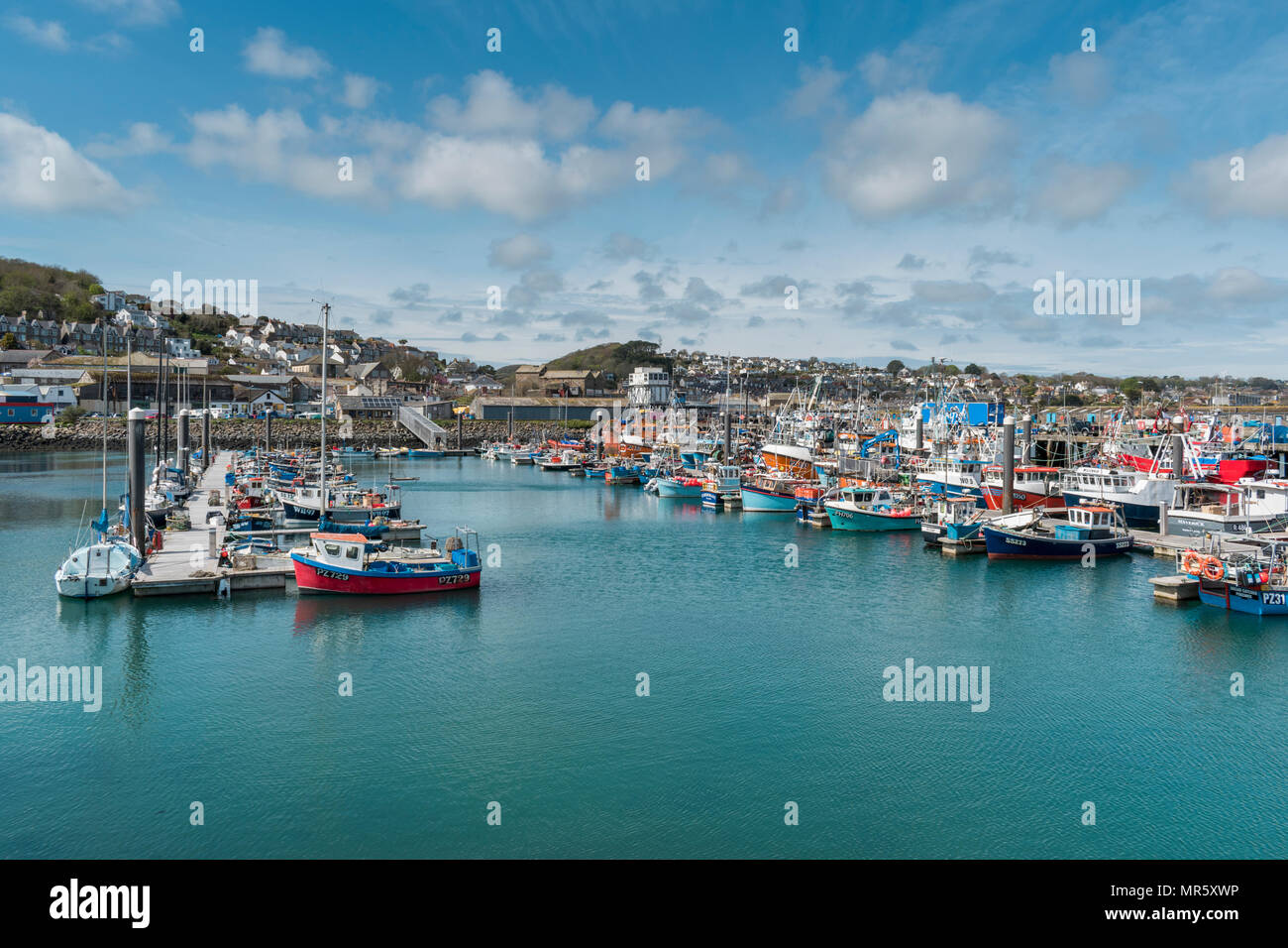The historic fishing port of Newlyn in Cornwall, England Stock Photo ...