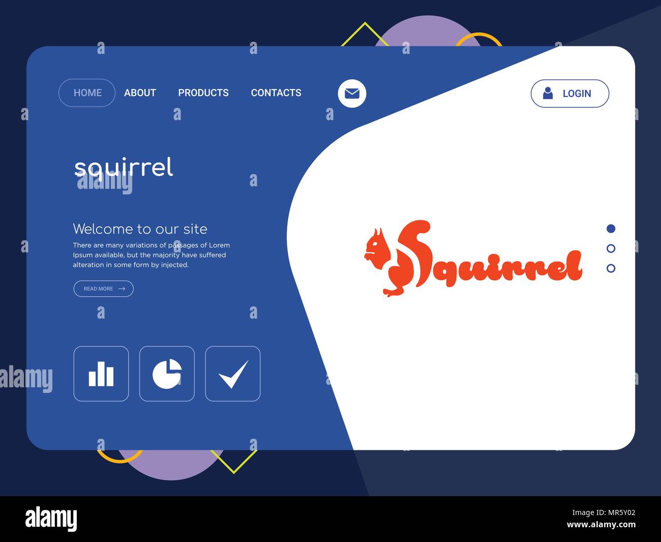 Quality One Page squirrel Website Template Vector Eps, Modern Web ...