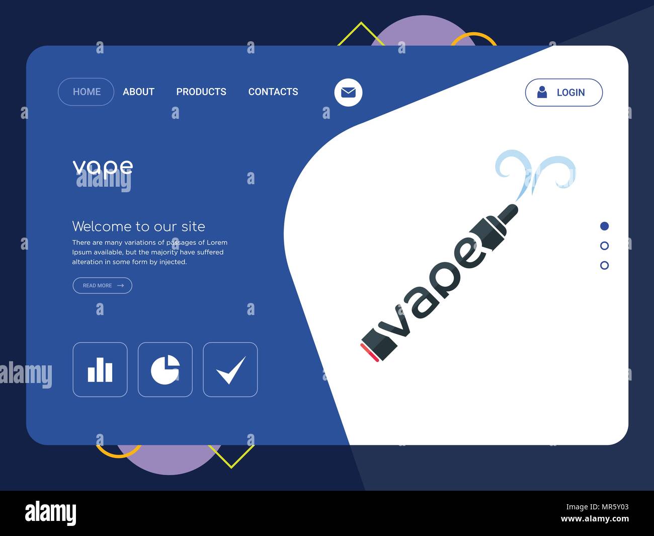 Quality One Page vape Website Template Vector Eps, Modern Web Design ...