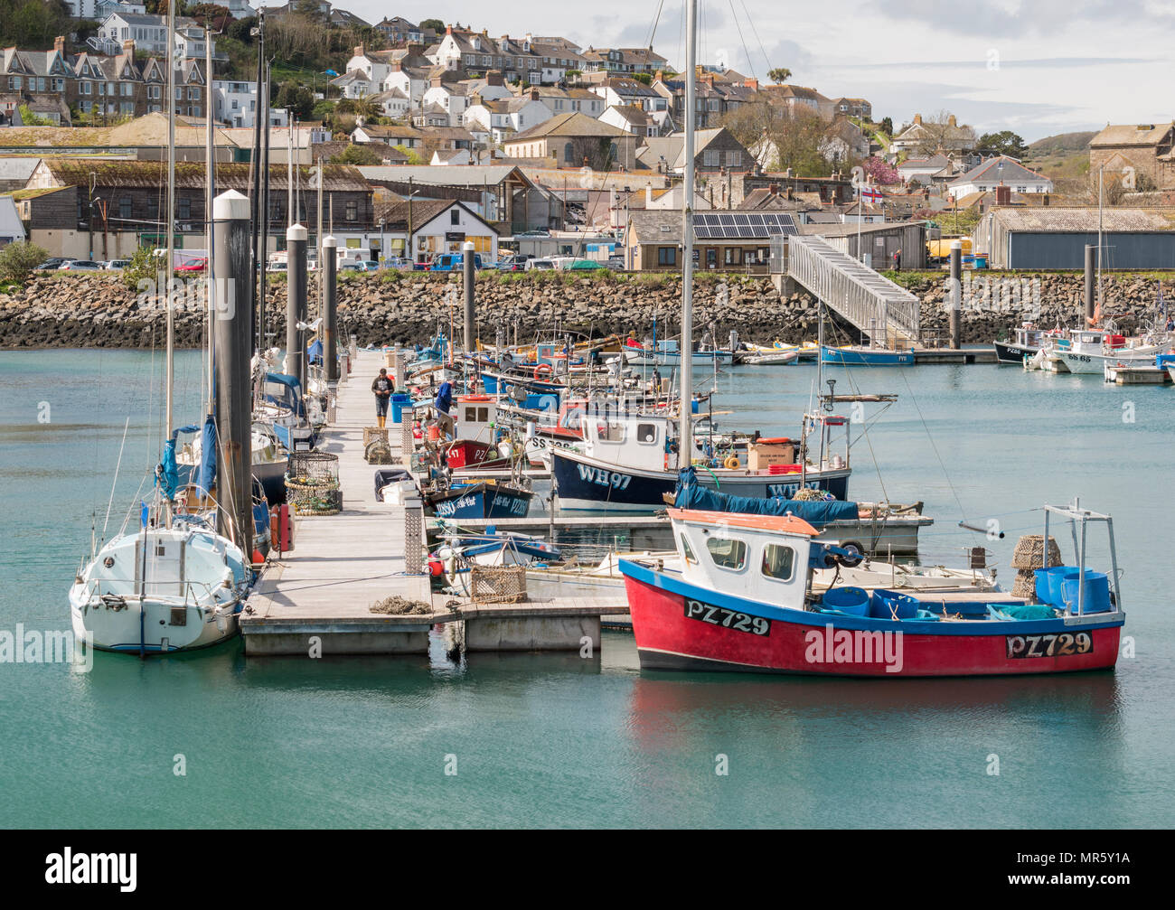 The historic fishing port of Newlyn in Cornwall, England Stock Photo ...