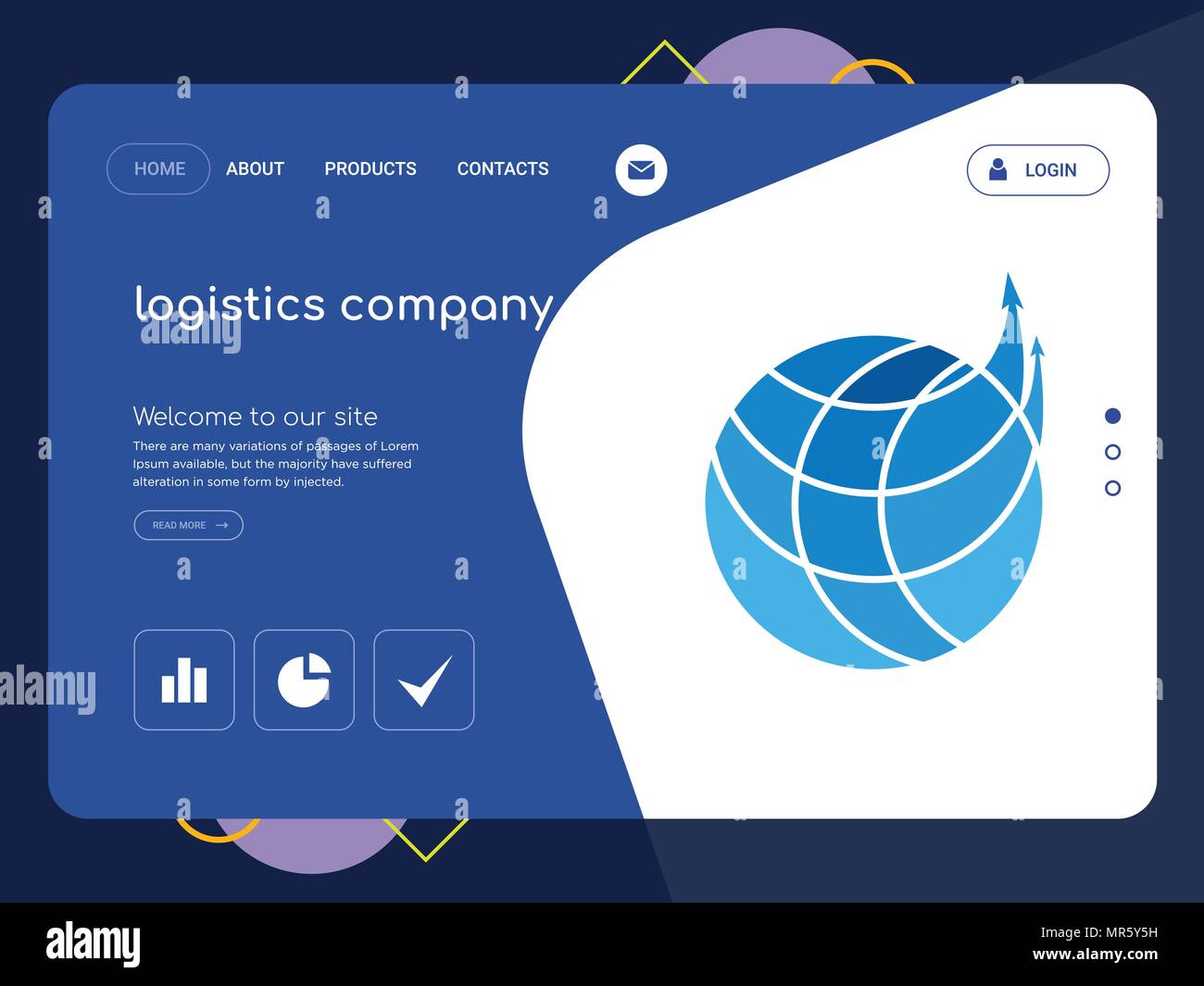 Quality One Page logistics company Website Template Vector Eps, Modern ...