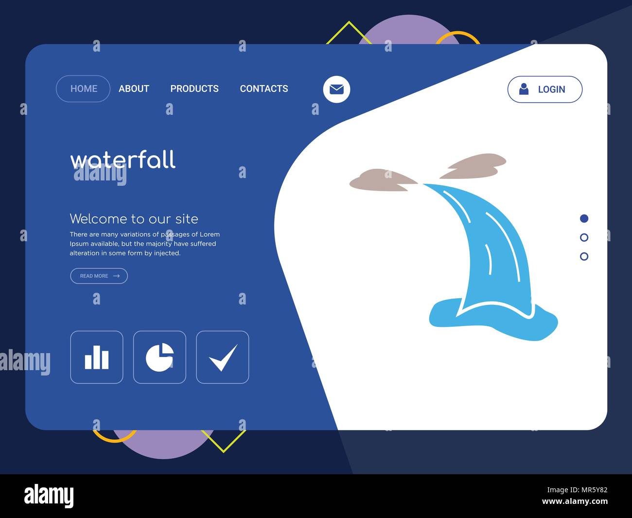 Quality One Page waterfall Website Template Vector Eps, Modern Web ...