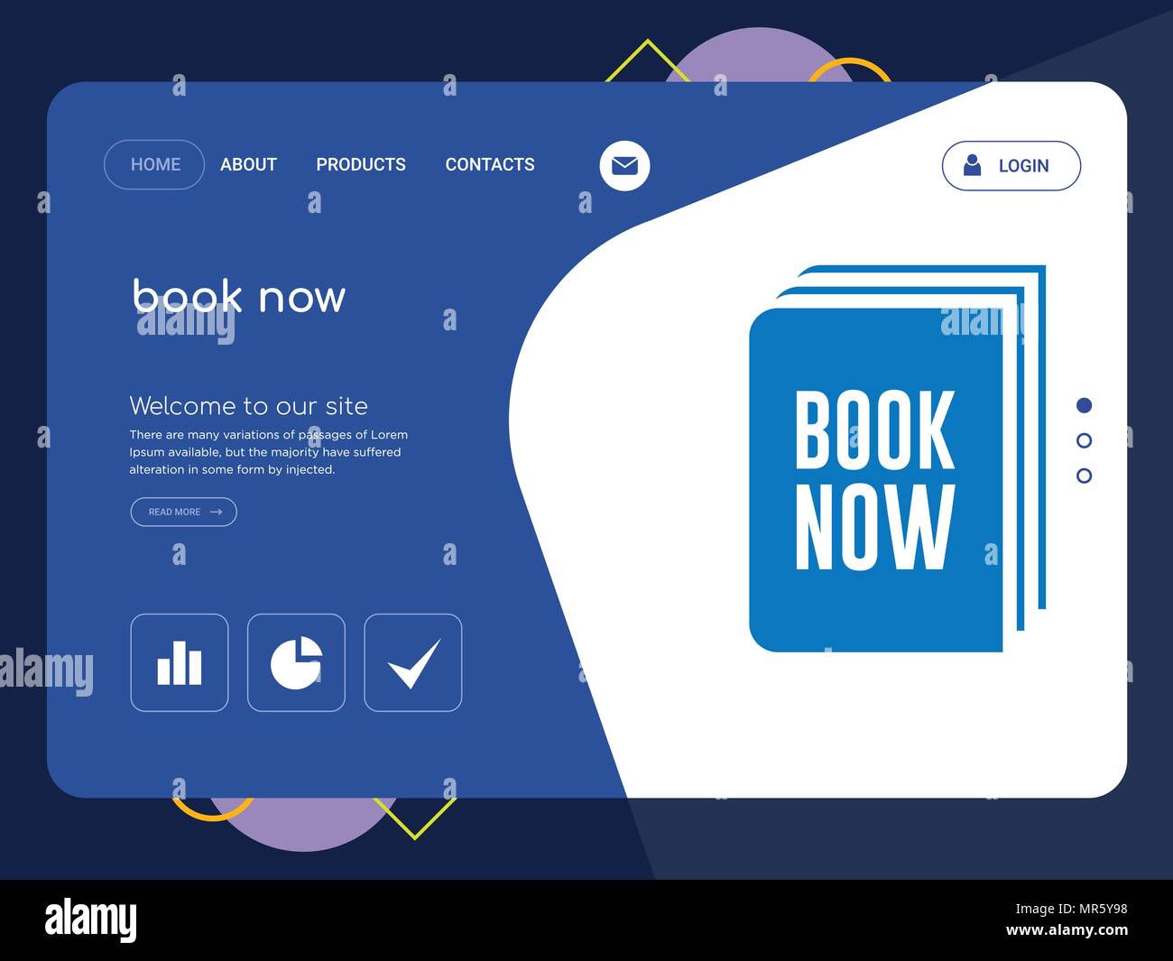 Quality One Page book now Website Template Vector Eps, Modern Web ...