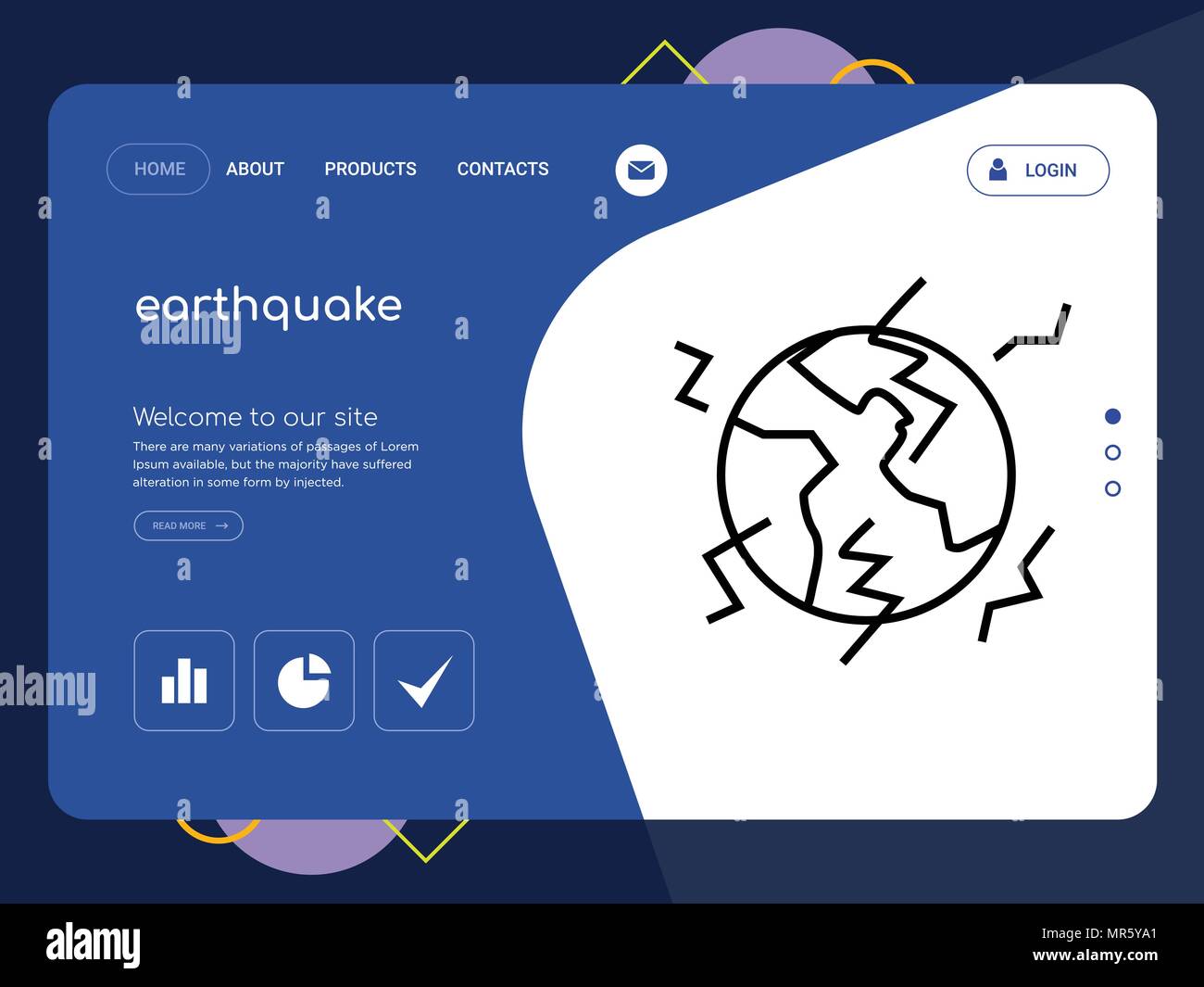 Quality One Page earthquake Website Template Vector Eps, Modern Web ...