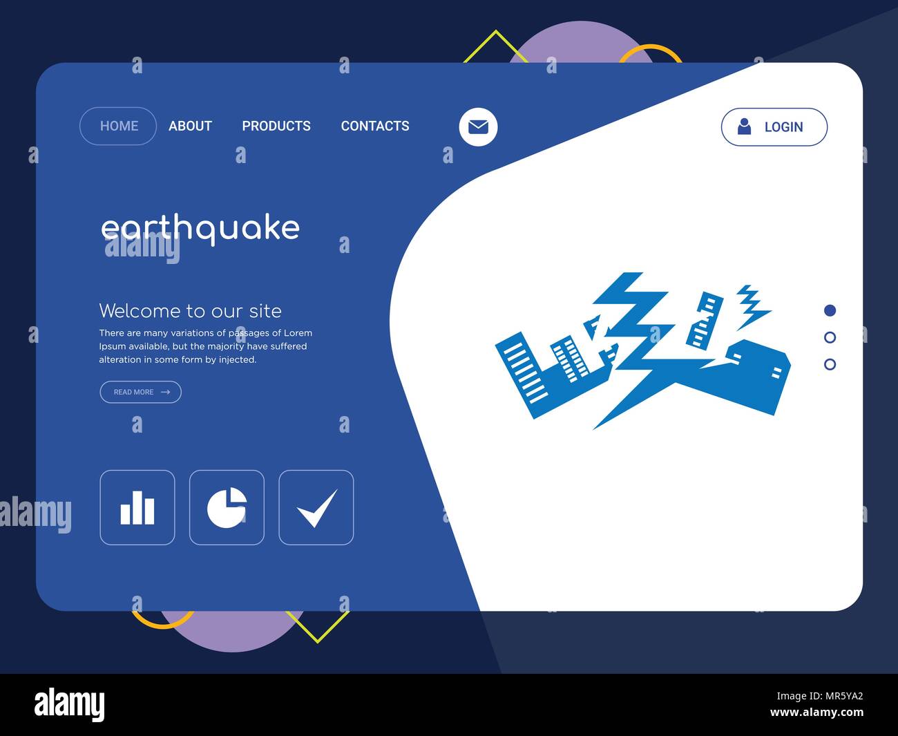 Quality One Page earthquake Website Template Vector Eps, Modern Web ...