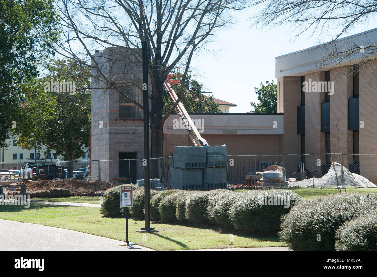 Maxwell AFB, Ala. - Ongoing construction for the addition of an ...