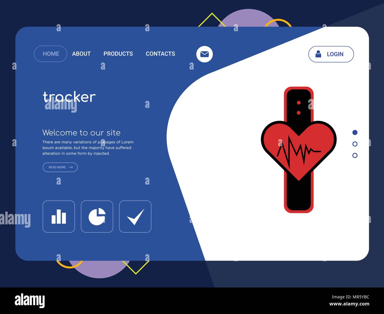 Quality One Page tracker Website Template Vector Eps, Modern Web Design ...