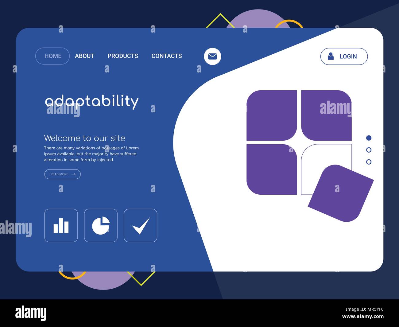 Quality One Page adaptability Website Template Vector Eps, Modern Web ...