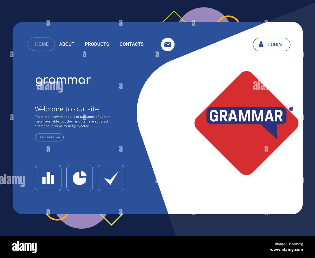 Quality One Page grammar Website Template Vector Eps, Modern Web Design ...