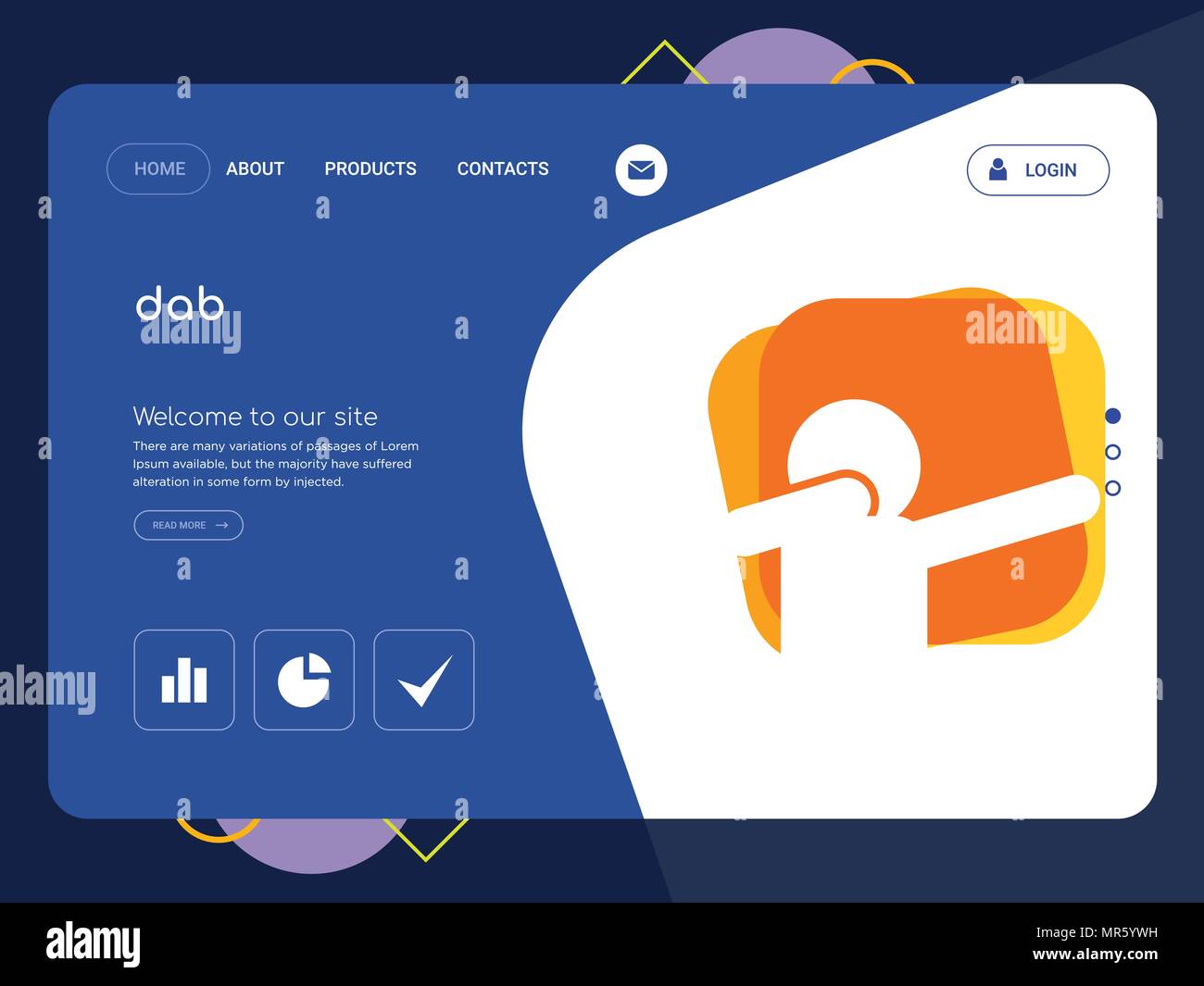 Quality One Page dab Website Template Vector Eps, Modern Web Design ...