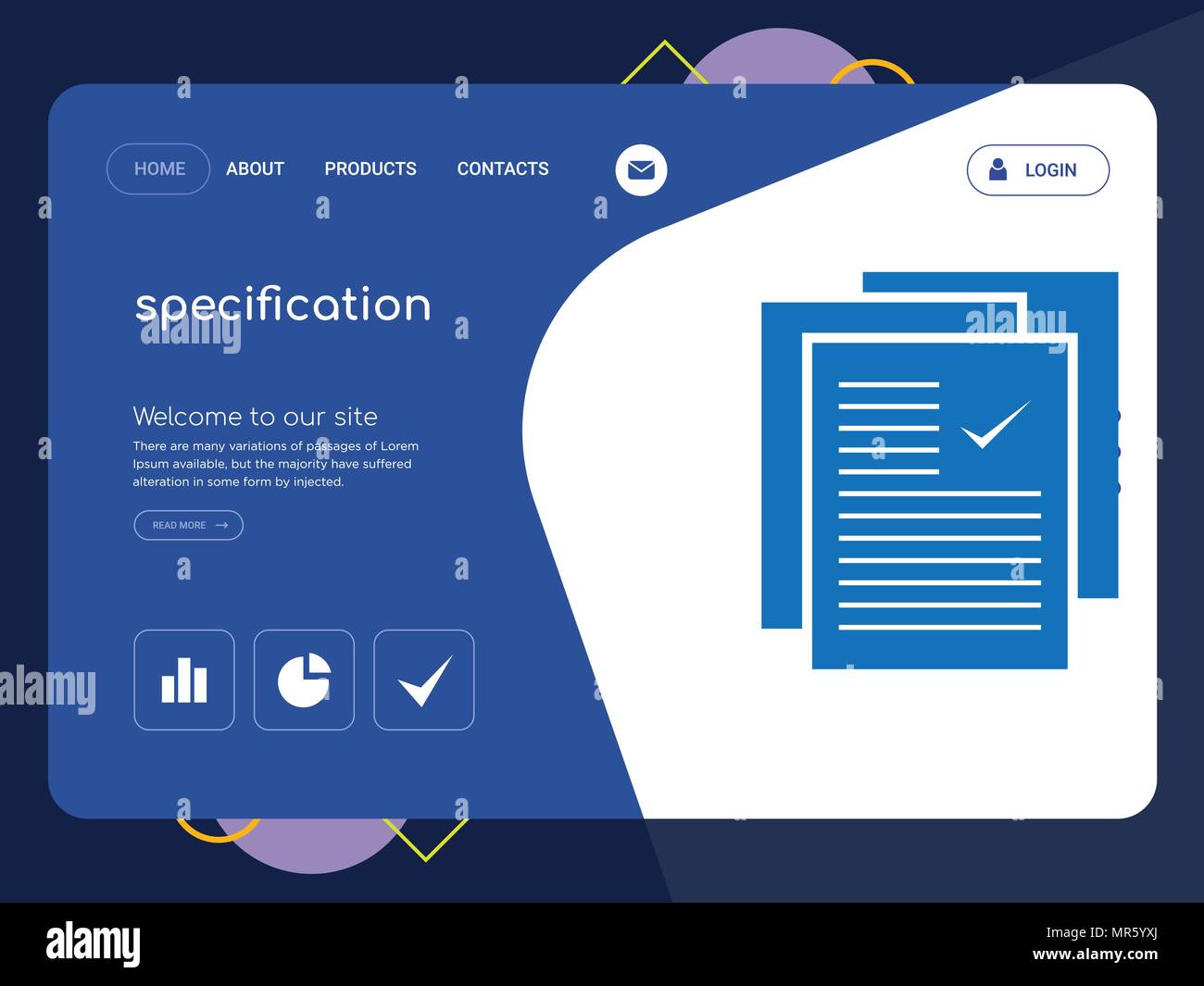 Quality One Page specification Website Template Vector Eps, Modern Web ...