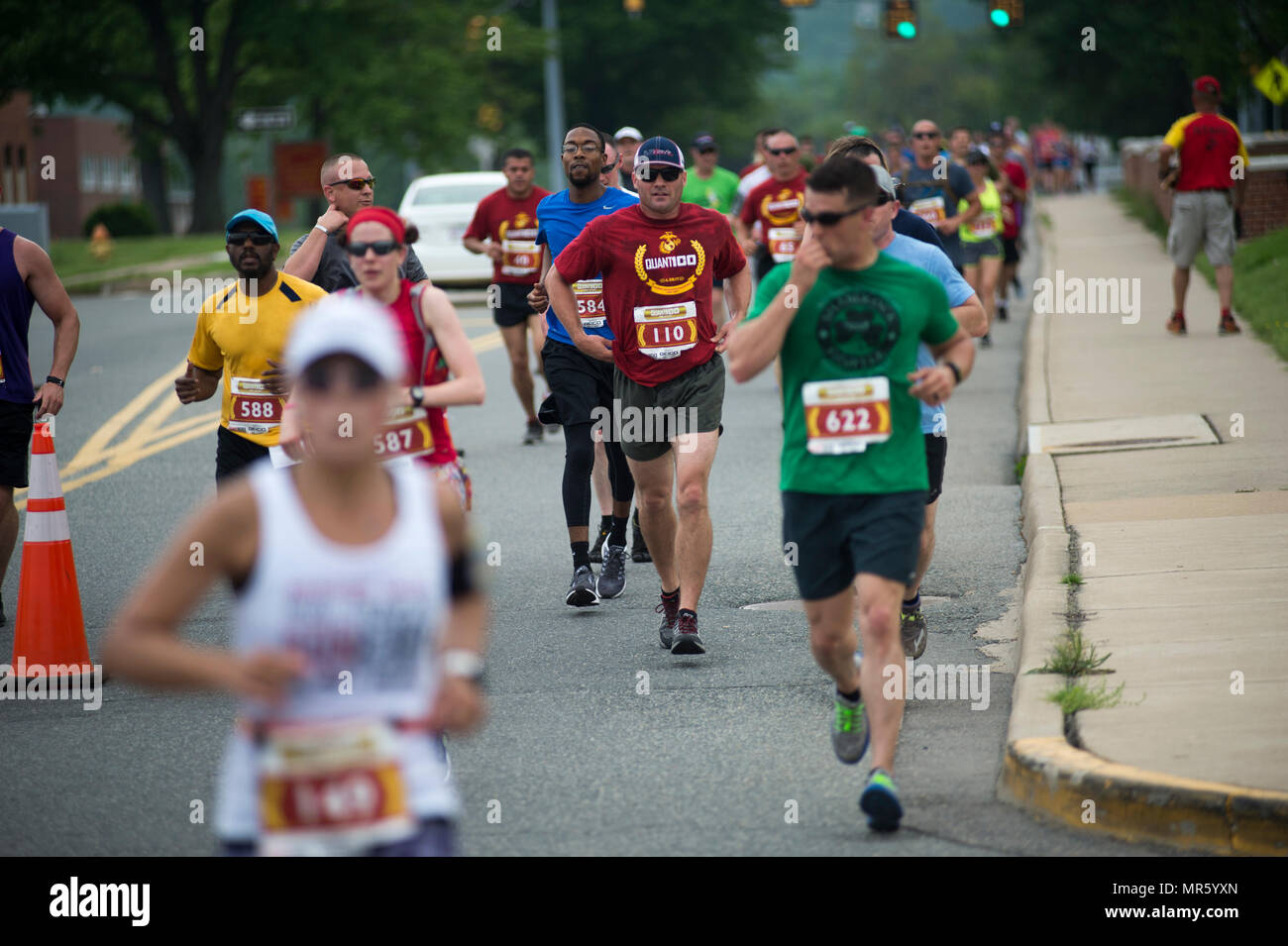 Participants finish the first lap of the Centennial Quantico 100, held ...