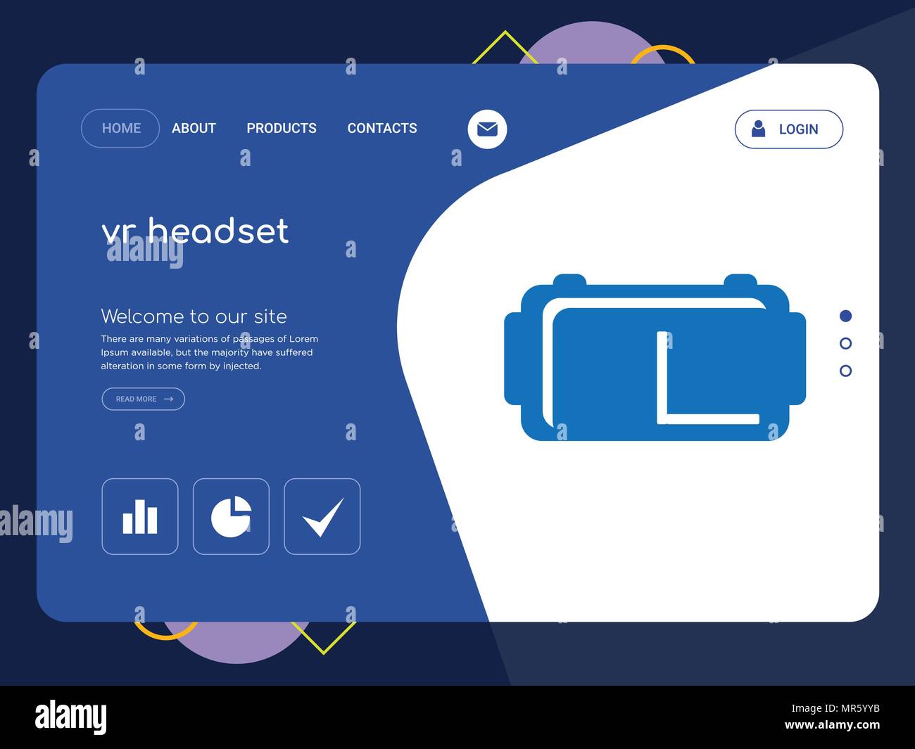 Quality One Page vr headset Website Template Vector Eps, Modern Web ...