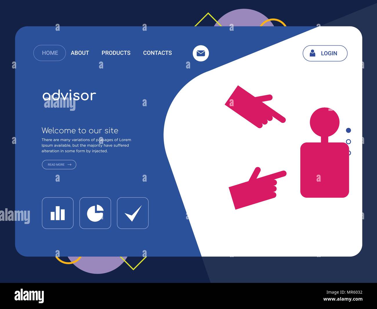 Quality One Page advisor Website Template Vector Eps, Modern Web Design ...