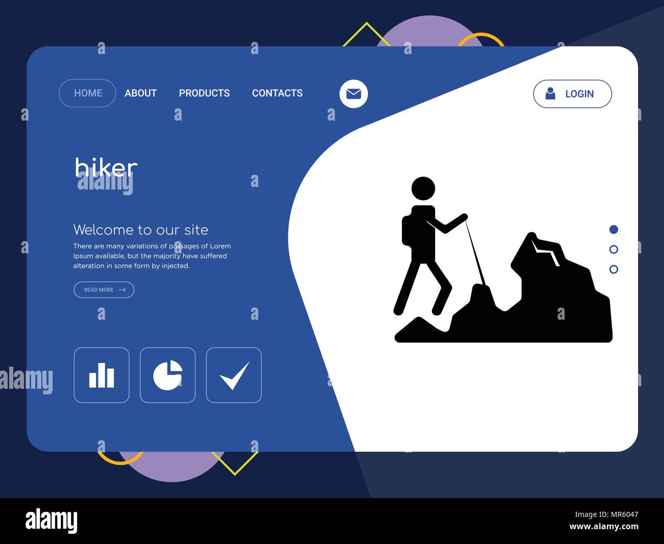Quality One Page hiker Website Template Vector Eps, Modern Web Design ...