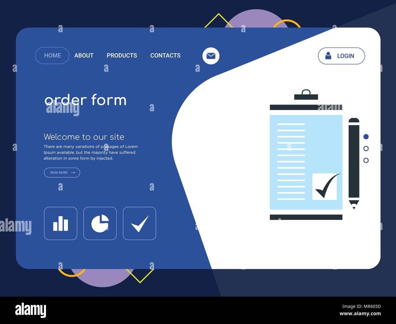 Quality One Page order form Website Template Vector Eps, Modern Web ...