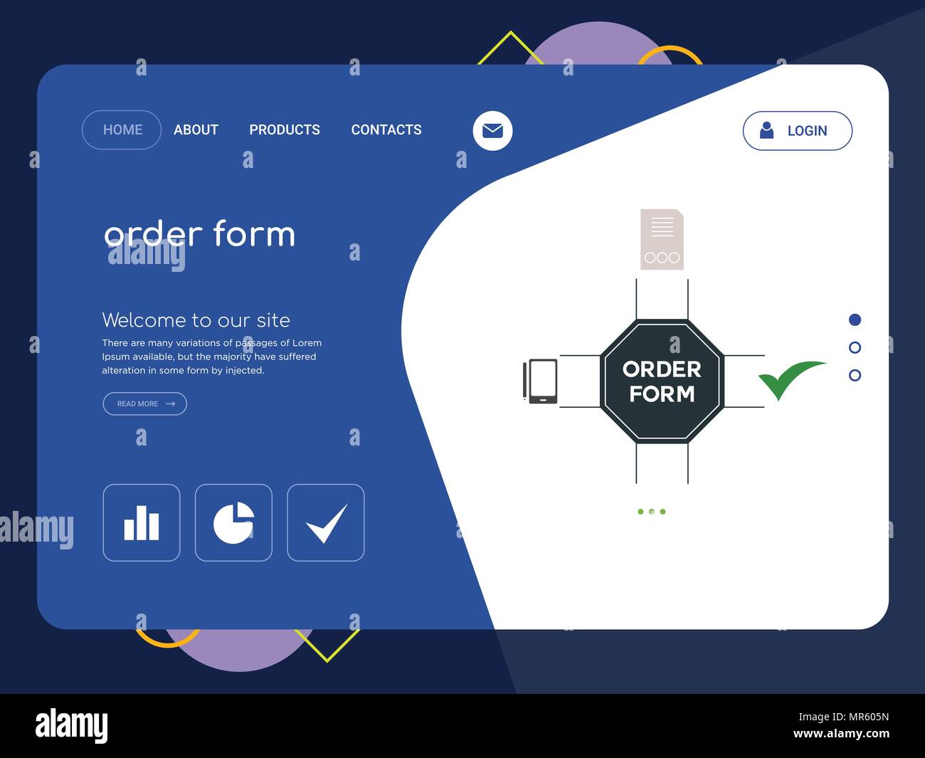 Quality One Page order form Website Template Vector Eps, Modern Web ...