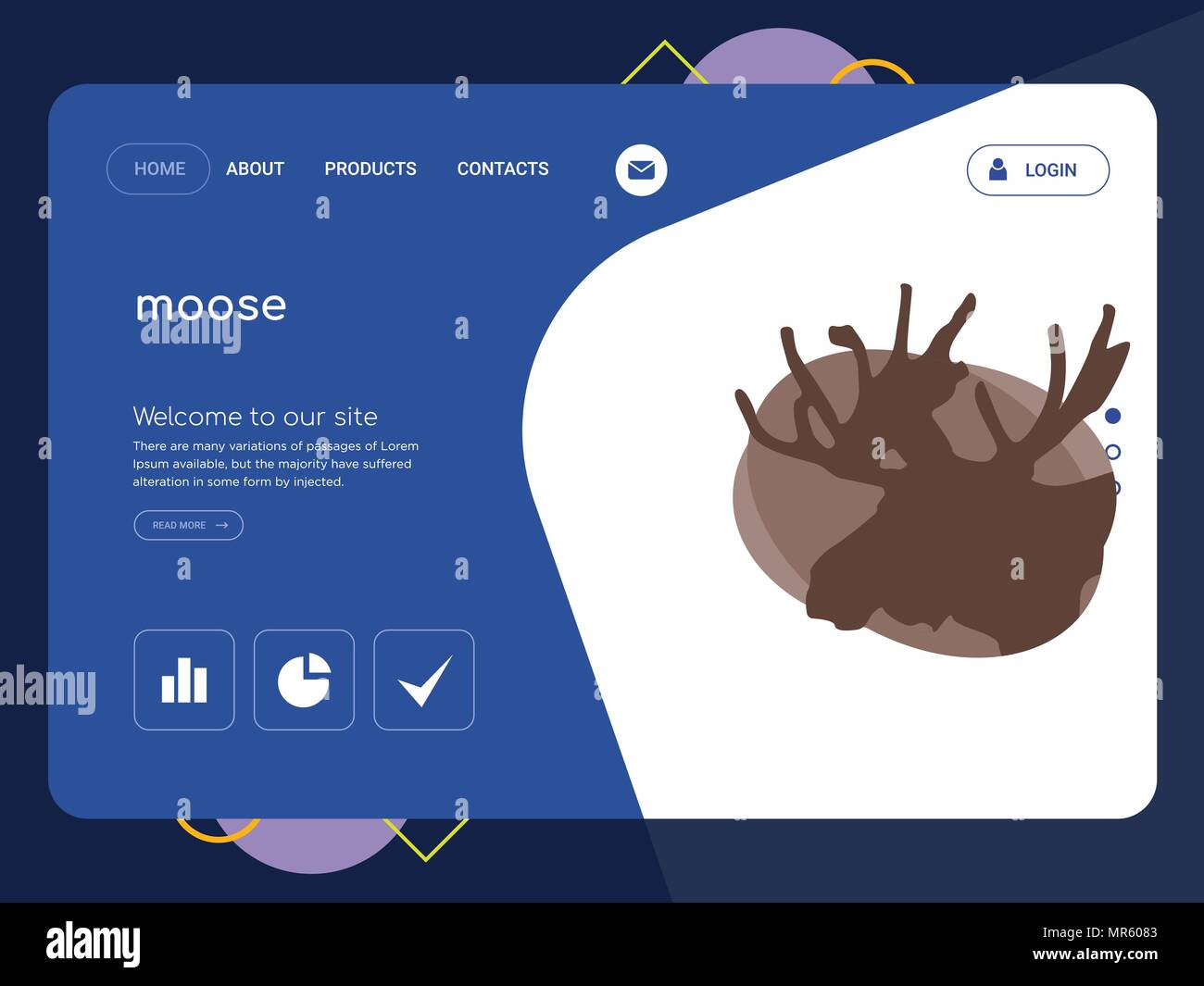 Quality One Page moose Website Template Vector Eps, Modern Web Design ...