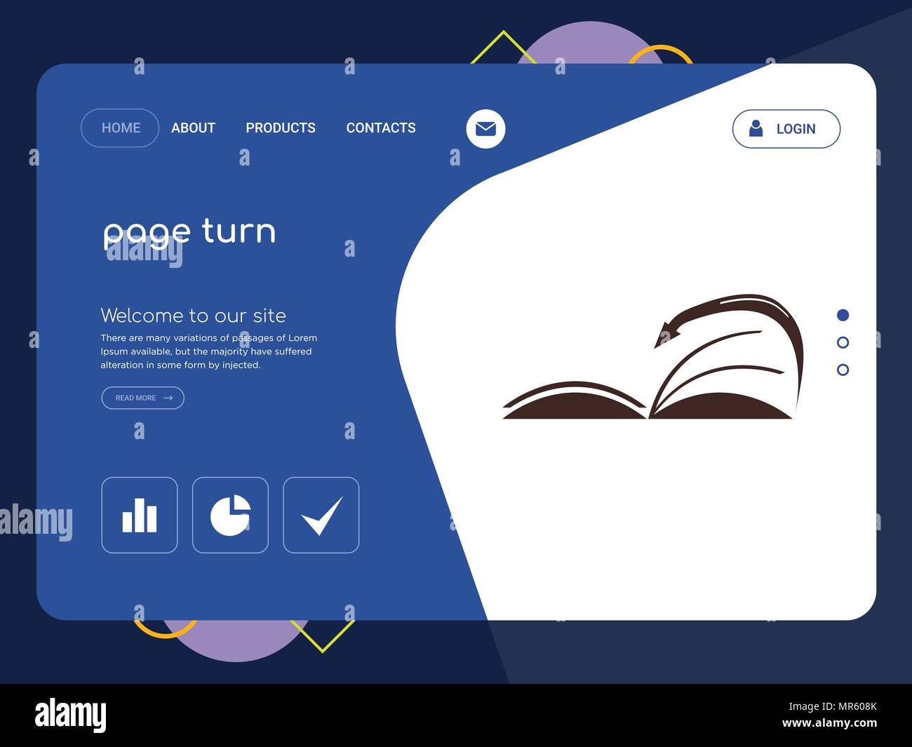 Quality One Page page turn Website Template Vector Eps, Modern Web ...