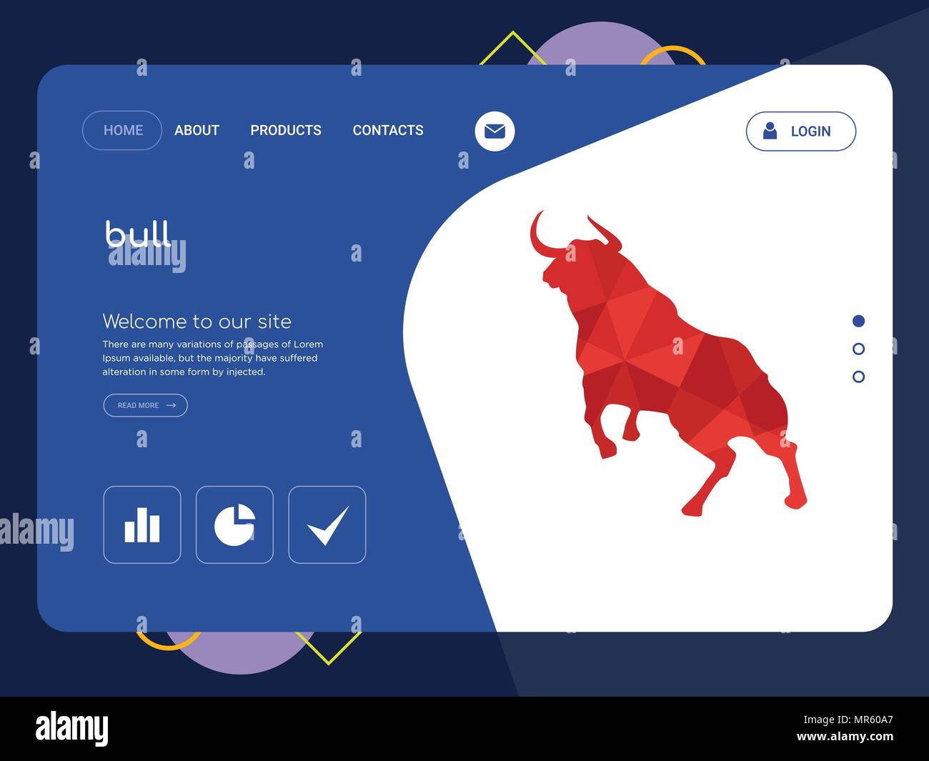 Quality One Page bull Website Template Vector Eps, Modern Web Design ...