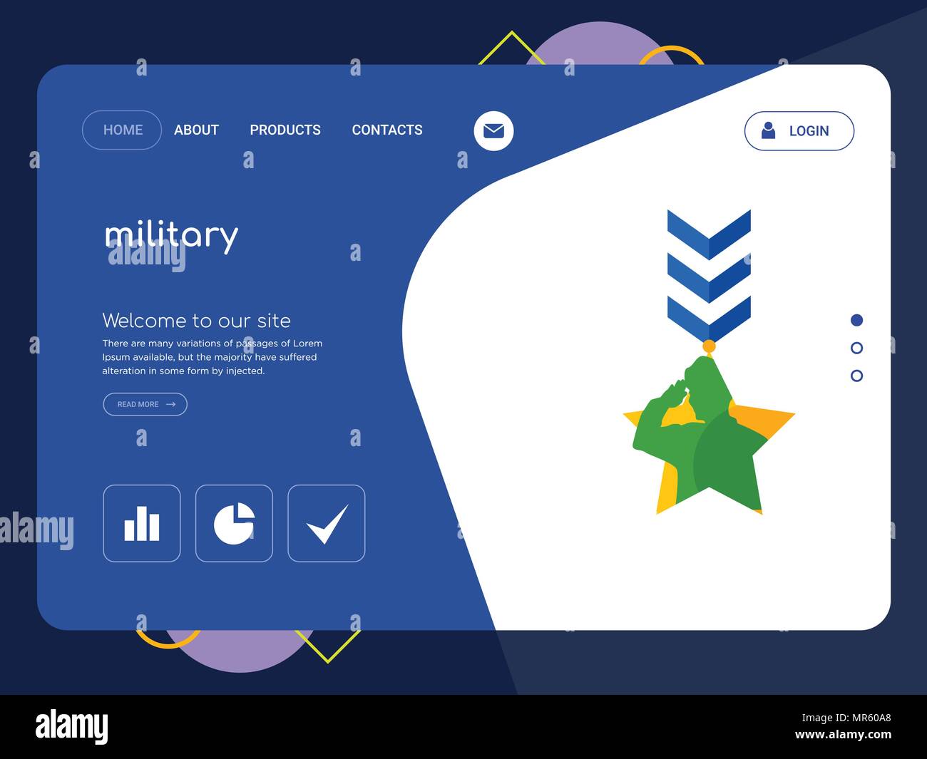 Quality One Page military Website Template Vector Eps, Modern Web ...